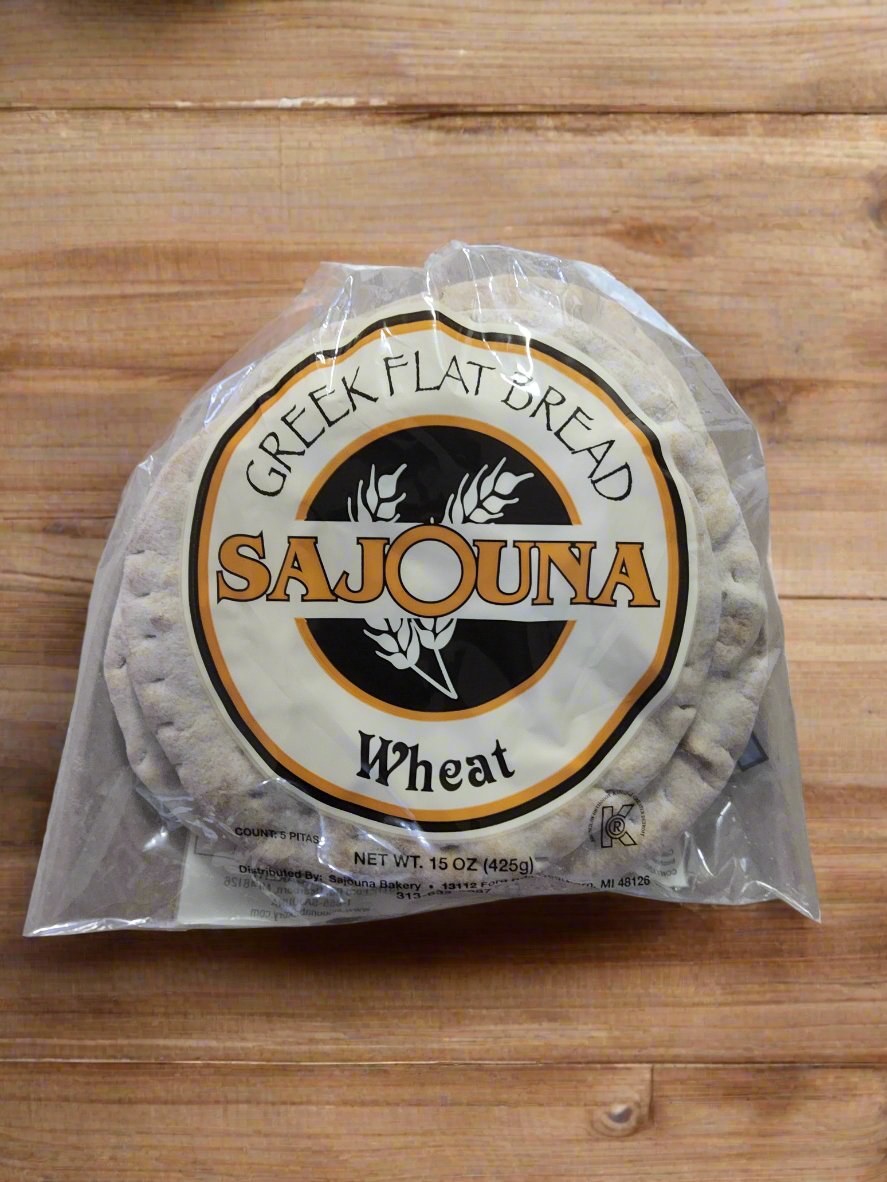 Sajouna Greek Flat Bread Wheat 15oz. - The Sumerian Bread Shop — The ...