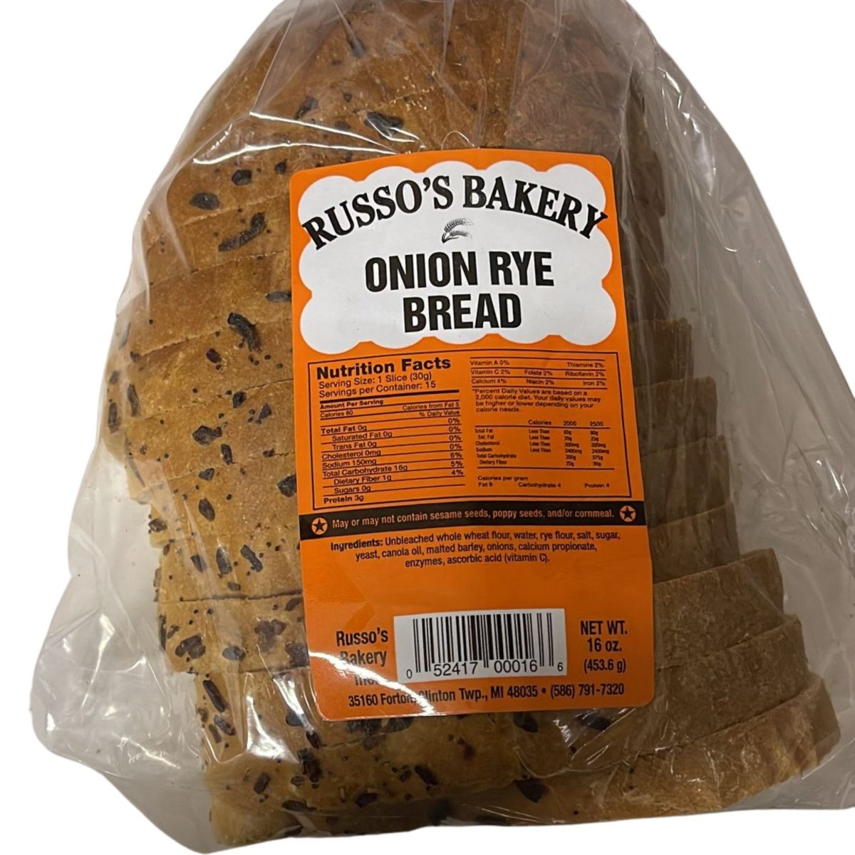 RUSSO'S BAKERY ONION RYE BREAD - The Sumerian Bread Shop — The Sumerian Bread Shop