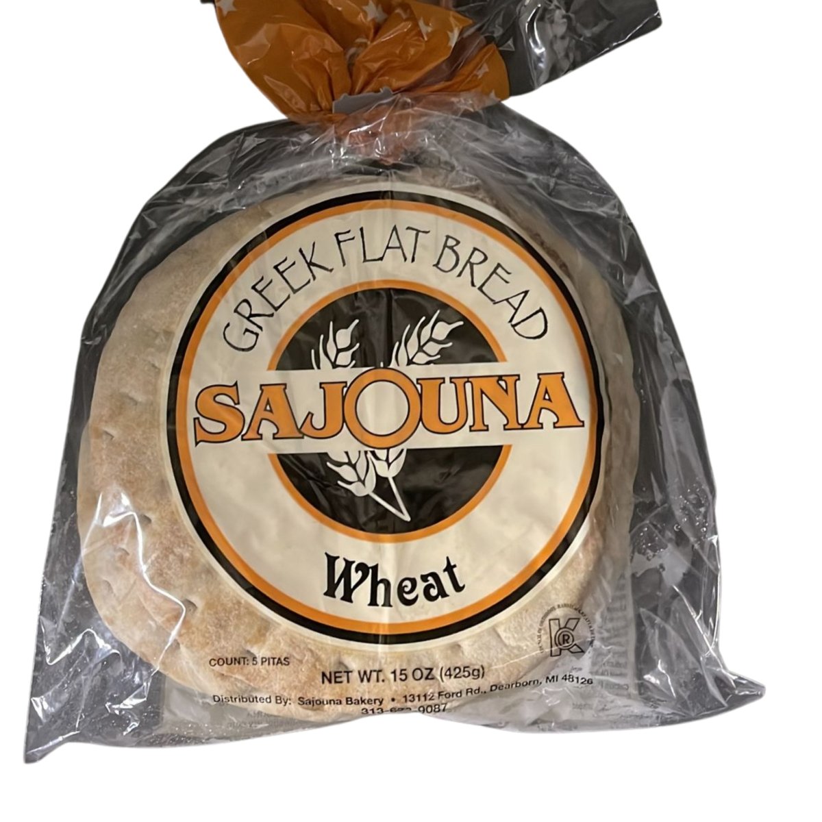 Sajouna Greek Flat Bread Wheat 15oz. - The Sumerian Bread Shop — The ...